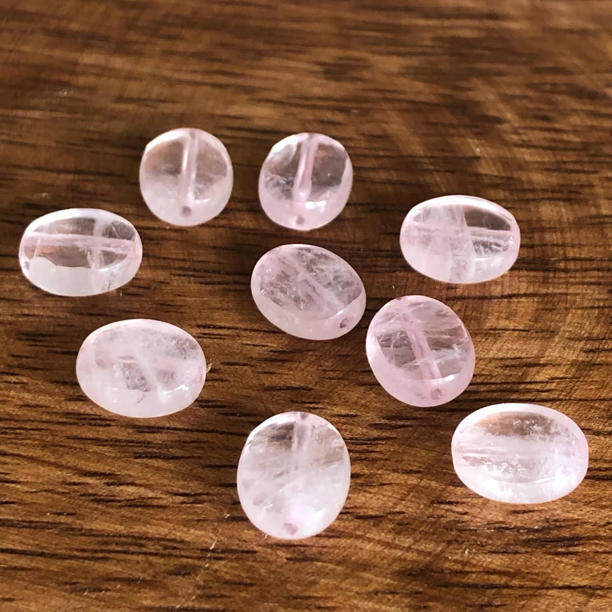 Perle en Quartz rose 10x8mm – Stones Boutique